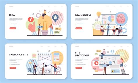 Premium Vector Web Design Web Banner Or Landing Page Set