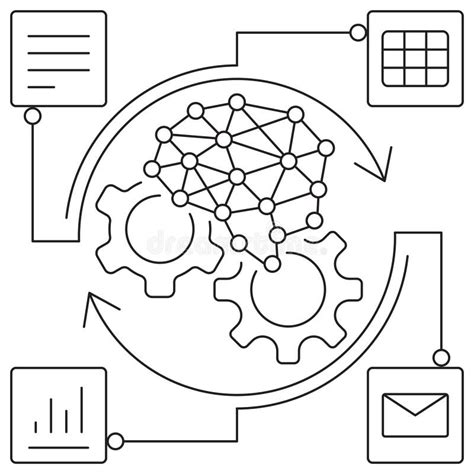 Automation Icon Line Style Symbol From Productivity Icon Collection Stock Vector Illustration