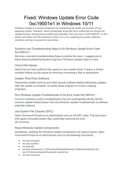 PPT Fixed Windows Update Error Code Xc E In Windows PowerPoint Presentation ID