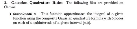 2 Gaussian Quadrature Rules The Following Files Are
