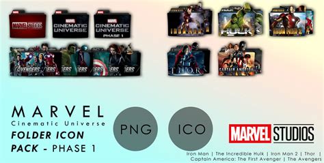 Marvel Cinematic Universe Folder Icons Phase One By