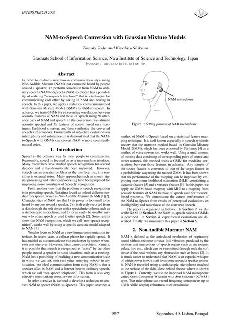 Pdf Nam To Speech Conversion With Gaussian Mixture Models