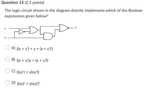 Solved Question Points The Logic Circuit Shown In Chegg