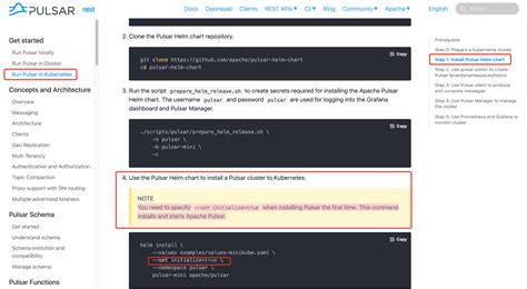 [doc] optimize helm deploy description about the first deployment