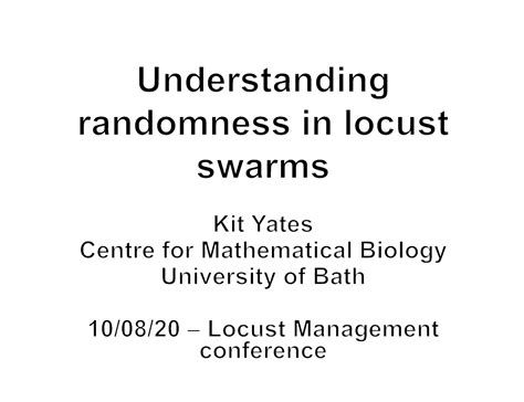 Swarm Modelling Kit Yates University Of Bath Presentation Dream