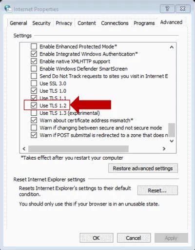 error when accessing unsafe tls security settings encyro inc