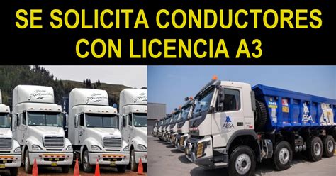 Se Busca Conductores Con Licencia A3