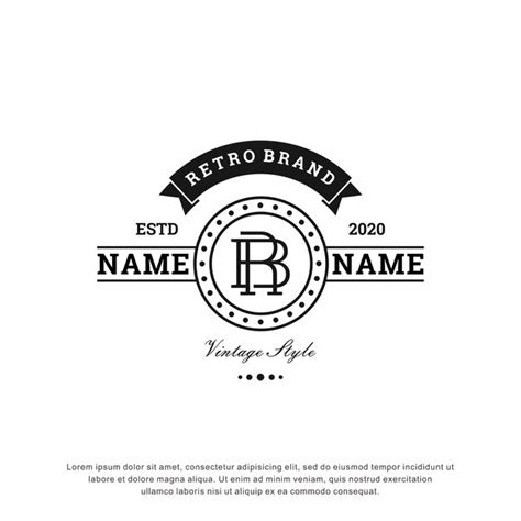 크리 에이 티브 빈티지 로고 템플릿 프리미엄 벡터