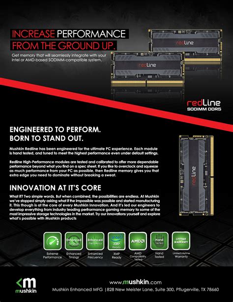 Mushkin Enhanced Redline 96gb 2 X 48gb 262 Pin Pc Ram Ddr5 5200 Pc5