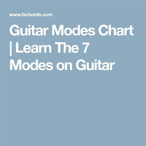 Guitar Modes Chart Learn The 7 Modes On Guitar Guitar Modes Guitar Learning