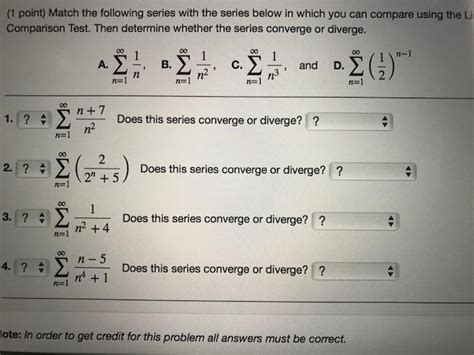 Solved Point Match The Following Series With The Series Chegg Com