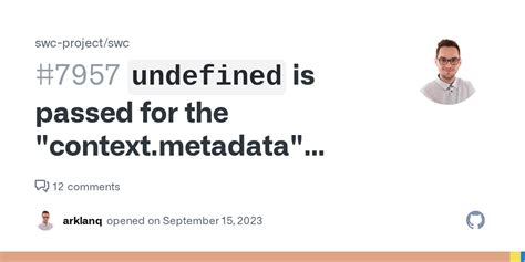 `undefined` Is Passed For The Contextmetadata Field In A Decorator