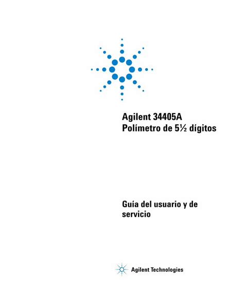 Pdf Agilent 34405a Polímetro De 5½ Dígitos Dokumen Tips