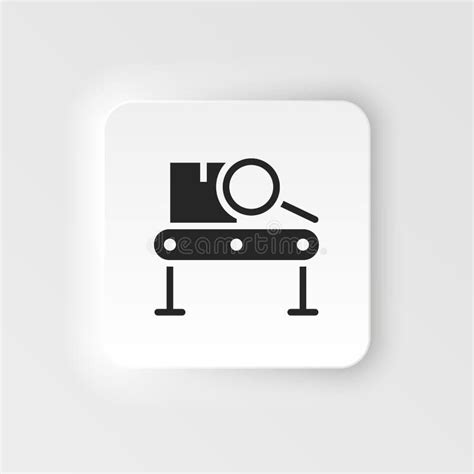 Mass Production Conveyor Neumorphic Style Vector Icon Simple Element