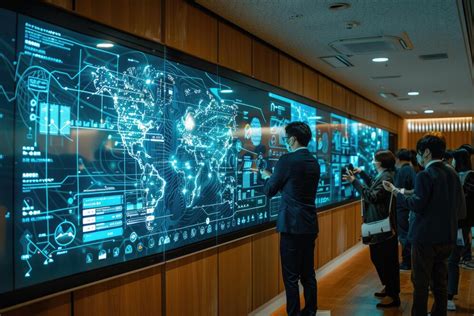 Interactive Data Visualization Wall Premium Ai Generated Image