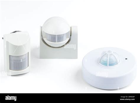 Infrared Motion Sensor Isolated On White Background Stock Photo Alamy