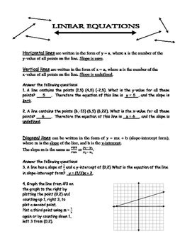Linear Equations Review And Practice By Lorraine Darwin Marroulis