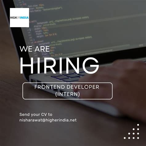 Job Title Frontend Developer Intern Higher India