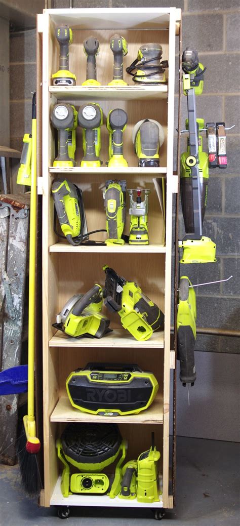 I Recently Built This Diy Power Tool Storage Unit On Wheels To Keep My Handheld Power Tools
