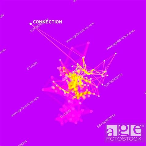 3d Connection Structure Futuristic Technology Style Vector Illustration For Science Stock