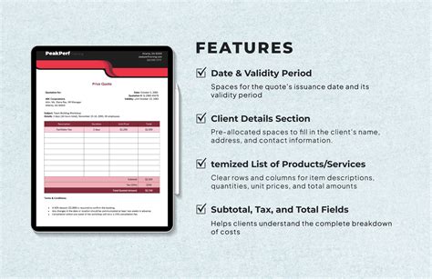 Quotation Layout Template In Word Pages Photoshop Download