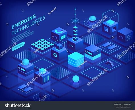Emerging Technologies Concept Abstract Futuristic Cubes Stock Vector Royalty Free 2126692799
