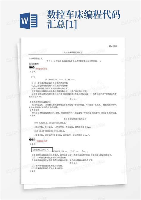 数控车床编程代码汇总 Word模板下载 编号qyebxdyo 熊猫办公