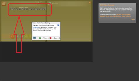 Webcam Net Connection Connect Failed In Php Video Recorder Stack