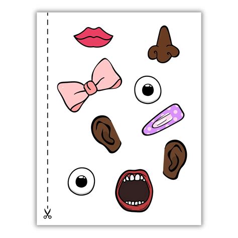 Printable Cut And Paste Activity Girl Face Assembly Kit Crafts For