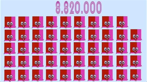 Numberblocks 18 Are Calculated One By One Untill The Values Is 18 Million Youtube