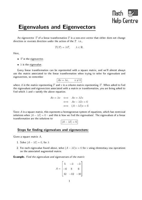 Matrix Pdf 172799 Eigenvalues And Eigenvectors
