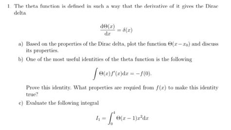 solved 1 the theta function is defined in such a way that