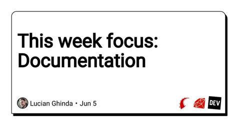 This Week Focus Documentation R Devto