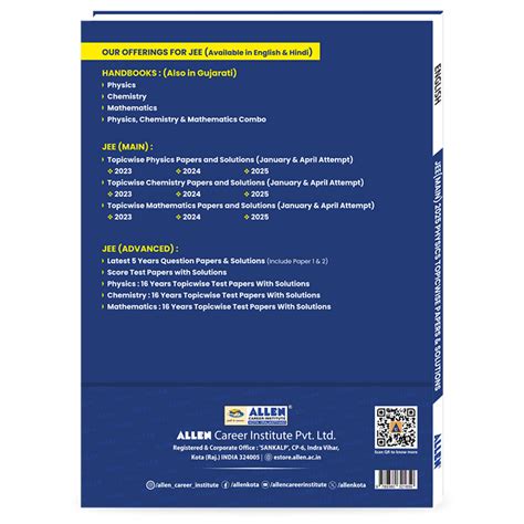 Best Books For Jee Main Preparation Allen E Store