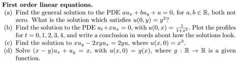Solved First Order Linear Equations A Find The