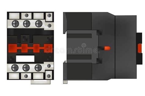 Magnetic Contactor Isolated On White Background Stock Vector Illustration Of Automatic Wiring