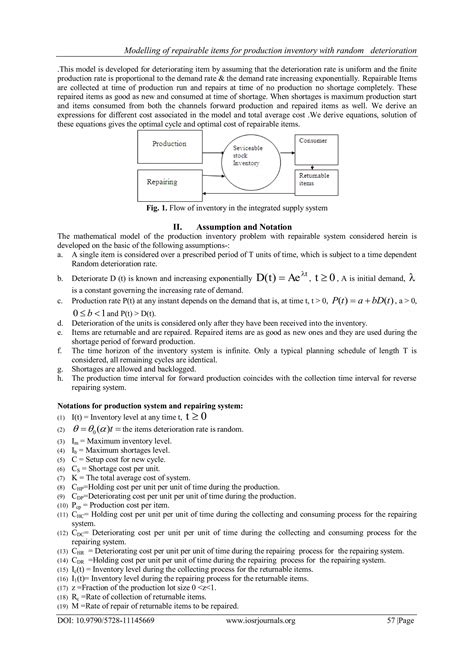 Modelling Of Repairable Items For Production Inventory With Random Deterioration Pdf