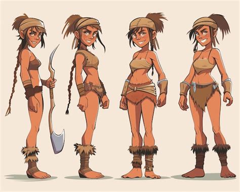 Primitive Woman Character Design Premium Ai Generated Vector