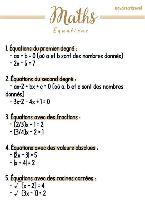 Les équations Ange Réussite