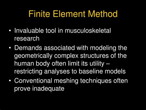 Ppt Towards Automating Patient Specific Finite Element Model