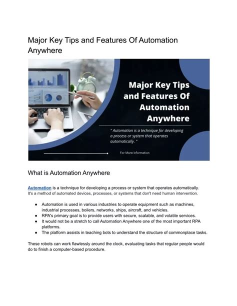 Ppt Major Key Features Of Automation Anywhere Powerpoint Presentation