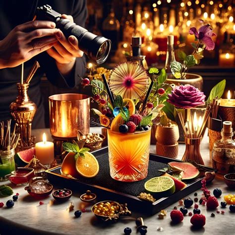 A Mesmerizing Cocktail Presentation With Vibrant Colors Meticulously