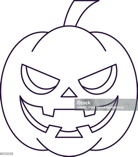 할로윈의 상징으로 유령 호박의 벡터 라인 아이콘 웹 사이트 앱 광고 상점에 대한 개요 기호 현대적인 미니멀 흑백 절연 이미지와 편집 가능한 스트로크 10월에 대한 스톡 벡터
