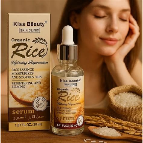 Серум с веган фомула и оризова есенция за хидратиране и почистване на несъвършенства по кожата