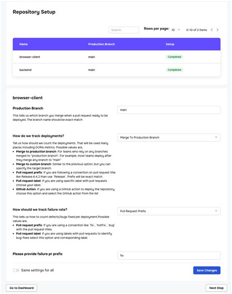 Repository Settings Documentation