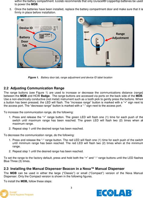 Ecolab 92053071 Hand Hygiene Compliance Monitoring Beacon User Manual