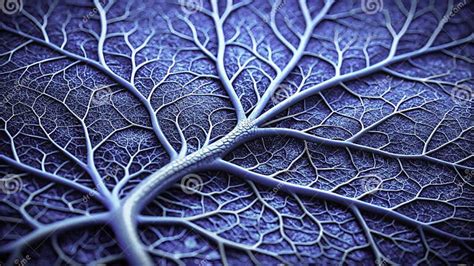 Detailed Blue Vein Illustration Of The Human Vascular System A Closeup