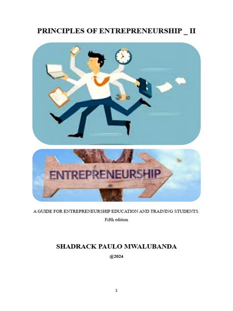 Basic Principles Of Entrepreneurship Ii Mr Shadrack Pm Pdf