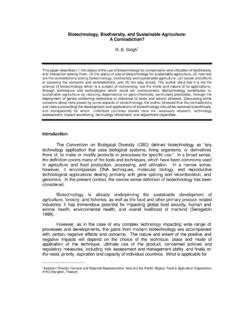 Biotechnology Biodiversity And Sustainable Agriculture Biotechnology Biodiversity And