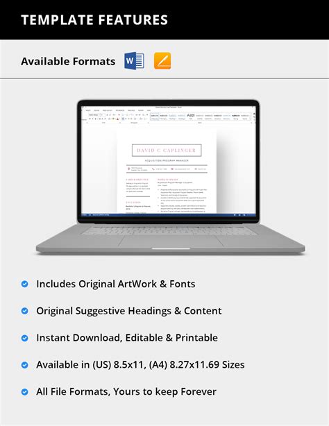 Acquisition Program Manager Resume In Word Pages Download